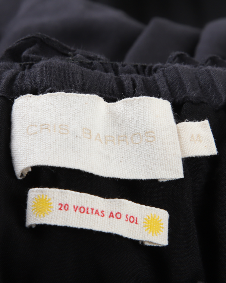 Vestido Cris Barros Original Midi Preto Feminino