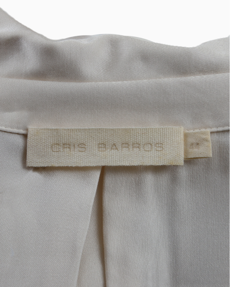 Camisa Cris Barros Original Viscose Off White Feminina