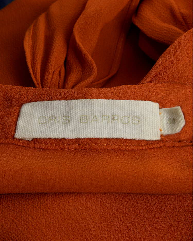 Blusa Cris Barros Original Com Faixa Laranja Feminina