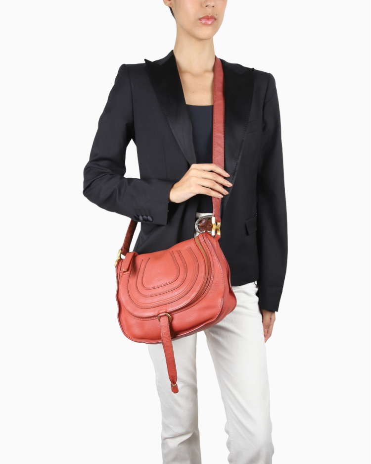 Bolsa Chloe Original Marcie Terracota Feminina