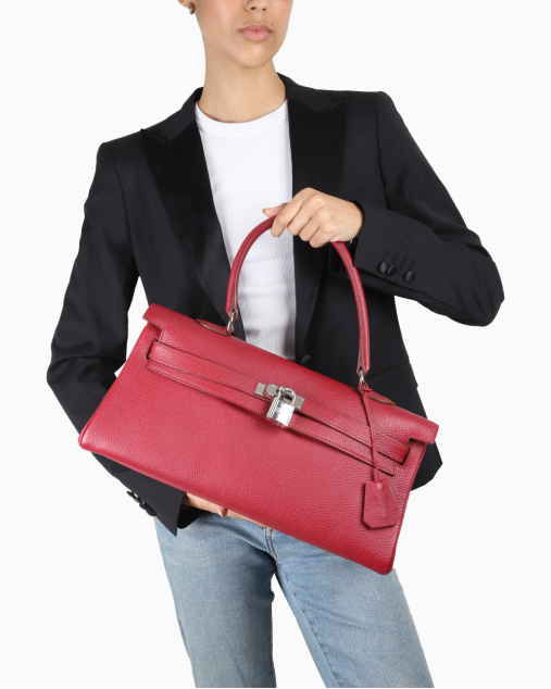 Bolsa Hermès Original Clemence Kelly 40 Shoulder Magenta Feminina
