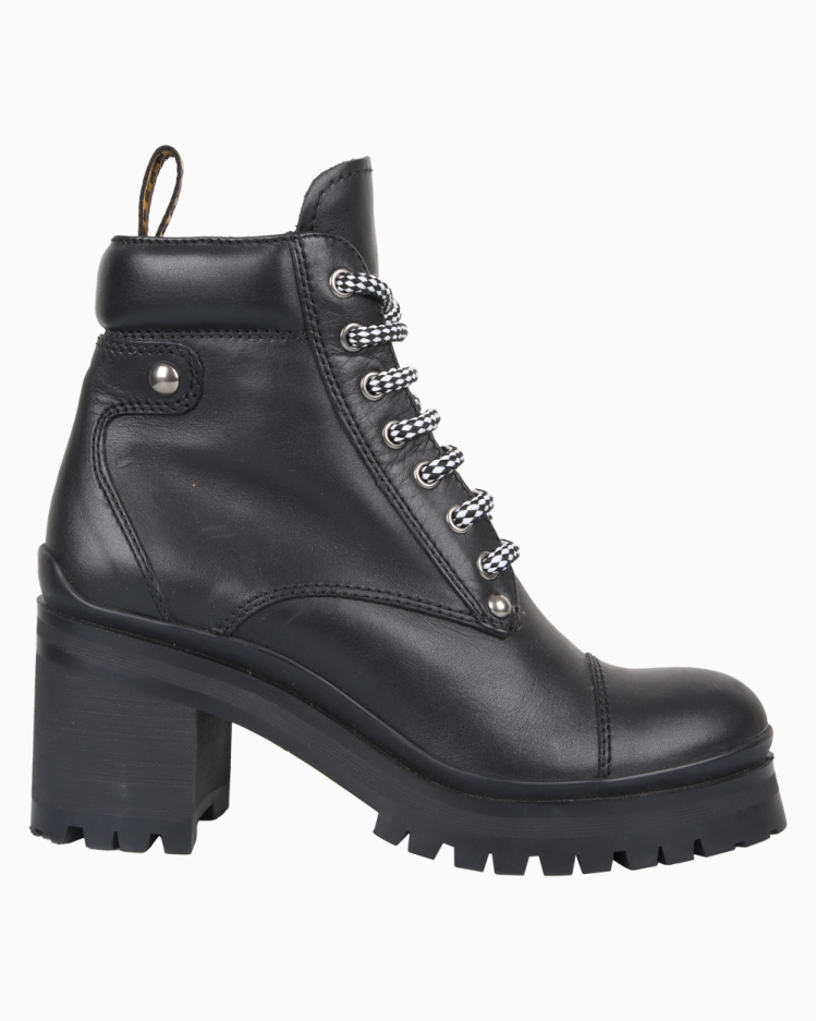 Bota Miu Miu Original Combat Couro Preta Feminino