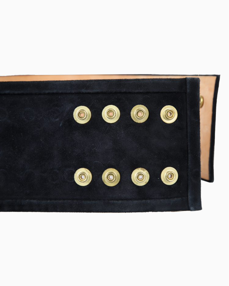 Cinto Balmain Original Largo Camurça Preto Feminino