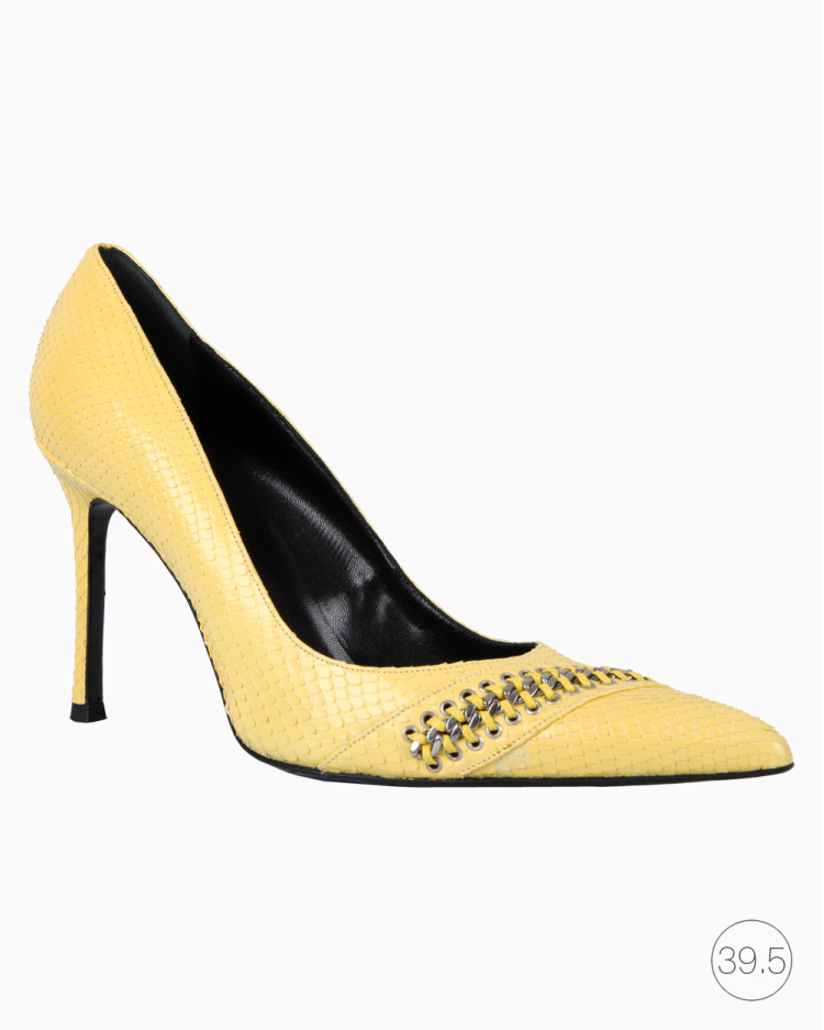 Sapato Versace Original Python Chain Amarelo Feminina