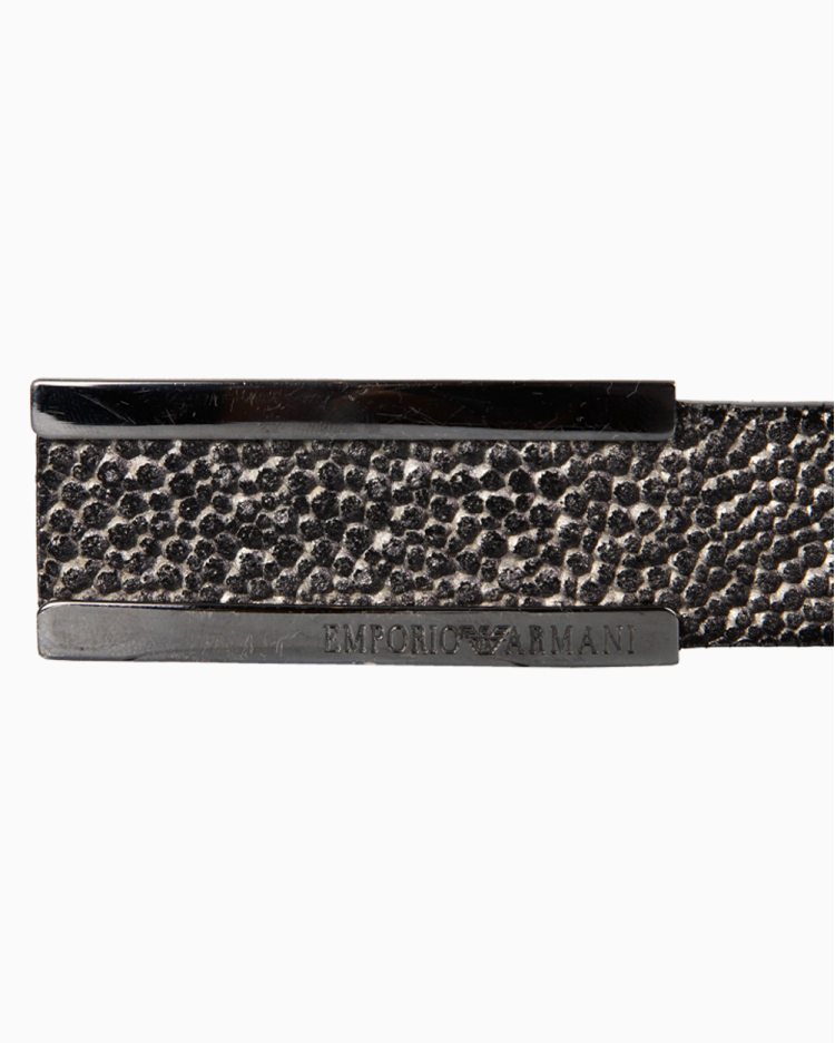 Cinto Emporio Armani Original Texturizado Preto Masculino