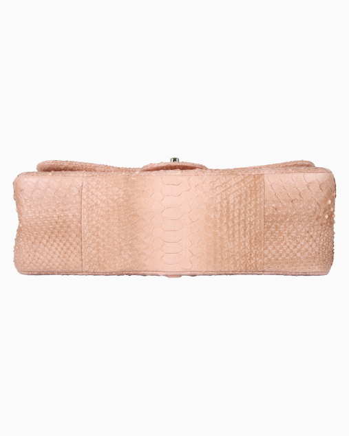 Bolsa Chanel Original Maxi Double Python Rosa Feminina