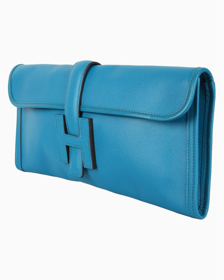 Clutch Hermès Original Jige Elan 29 Azul Feminina