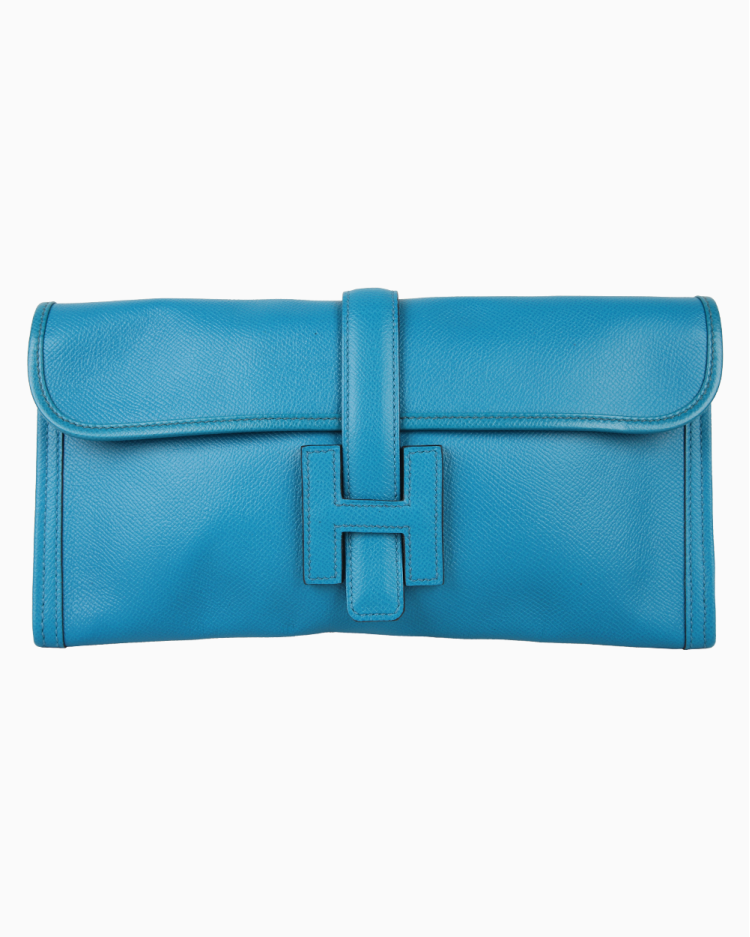 Clutch Hermès Original Jige Elan 29 Azul Feminina