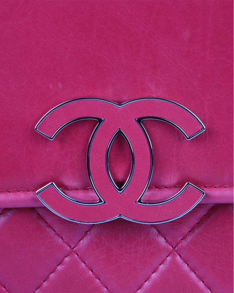 Bolsa Chanel Original Flap CC Rosa Feminina
