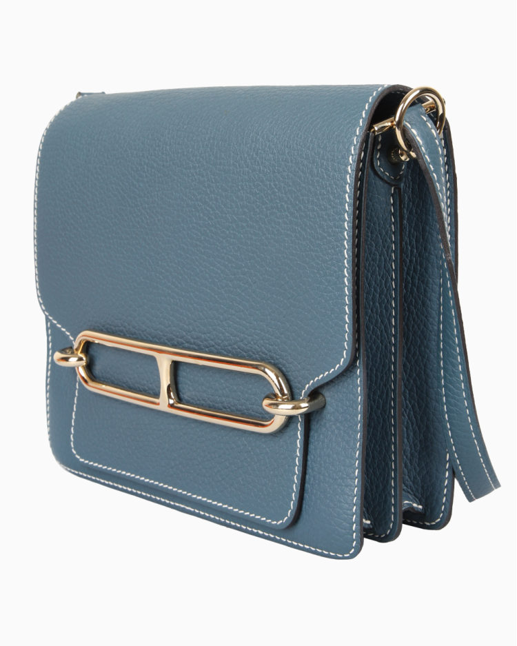 Bolsa Hermès Original Roulis 23 Azul Feminina