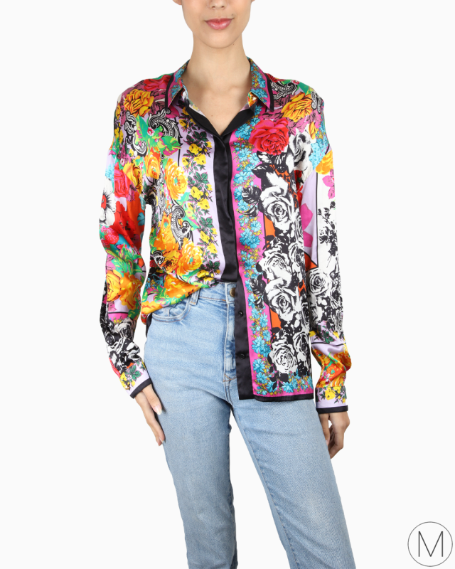 Camisa Versace Original Seda Estampada Feminina