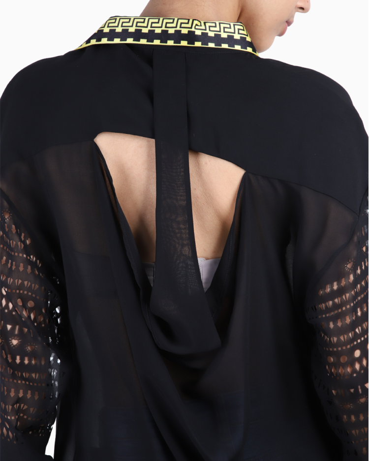 Camisa Versace Original Signature Preta Feminina