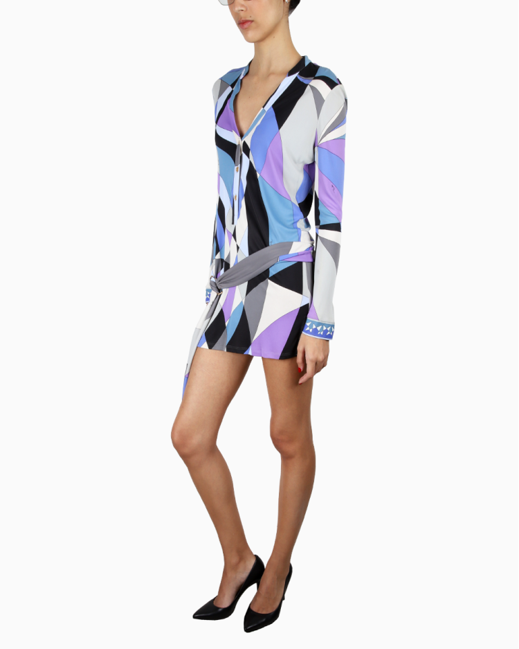 Vestido Emilio Pucci Original Com Faixa Estampado Feminino