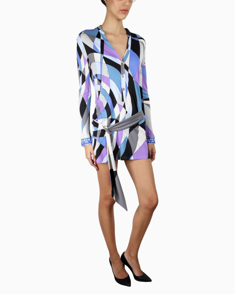Vestido Emilio Pucci Original Com Faixa Estampado Feminino