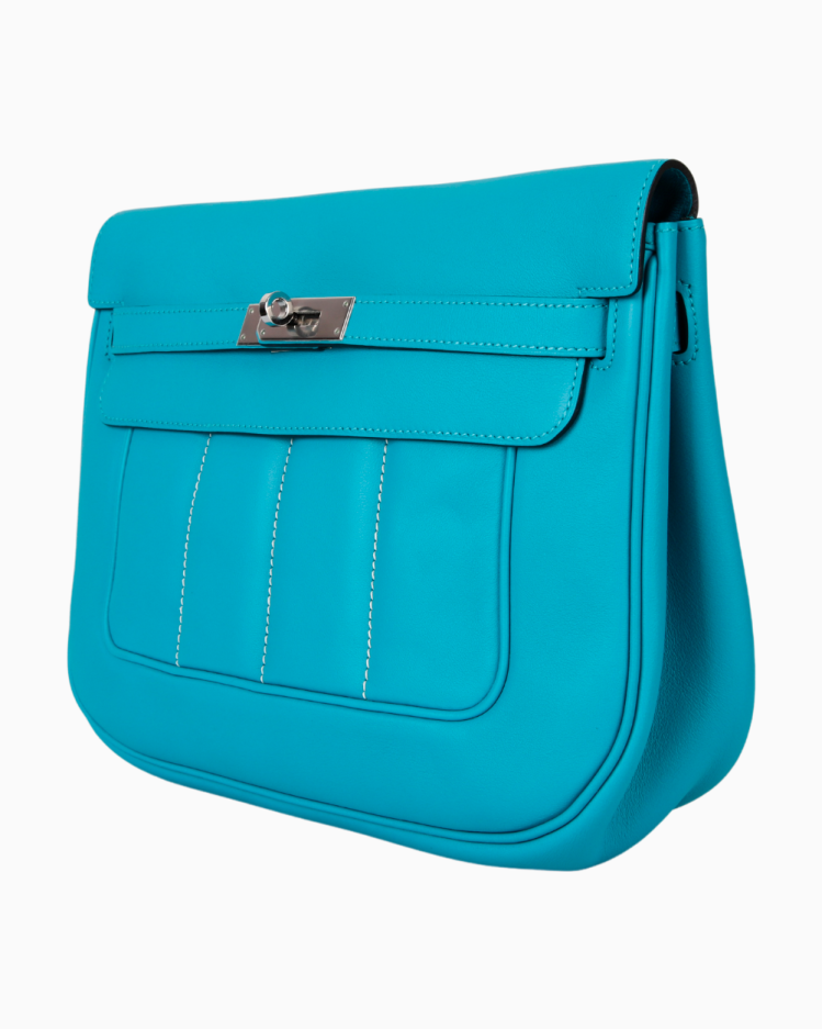 Bolsa Hermès Original Berline 28 Swift Azul Turquesa Feminina