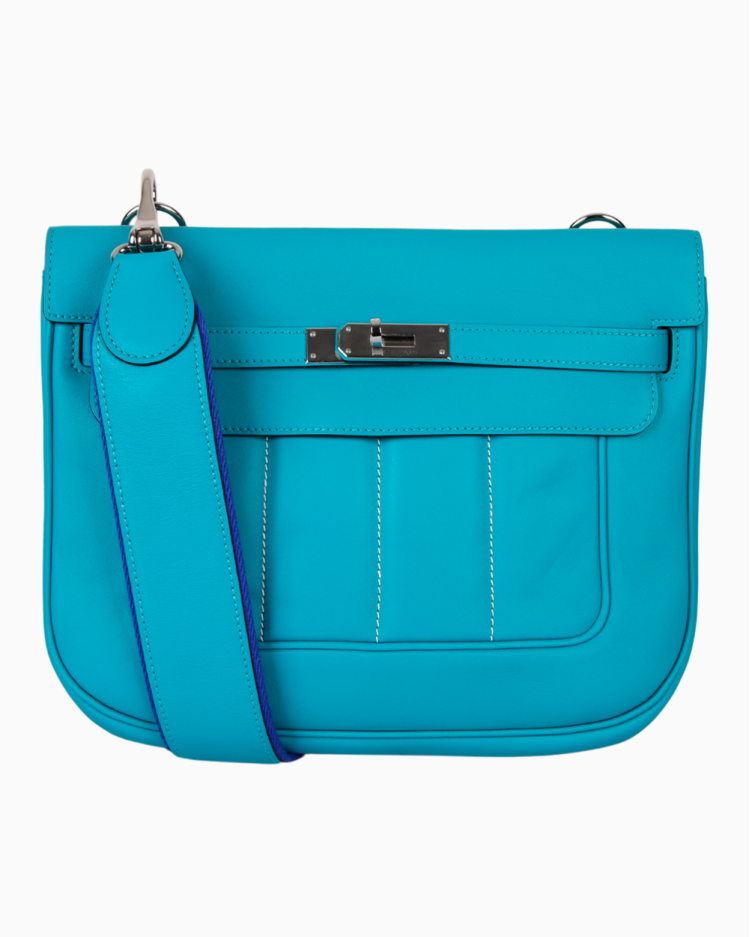 Bolsa Hermès Original Berline 28 Swift Azul Turquesa Feminina