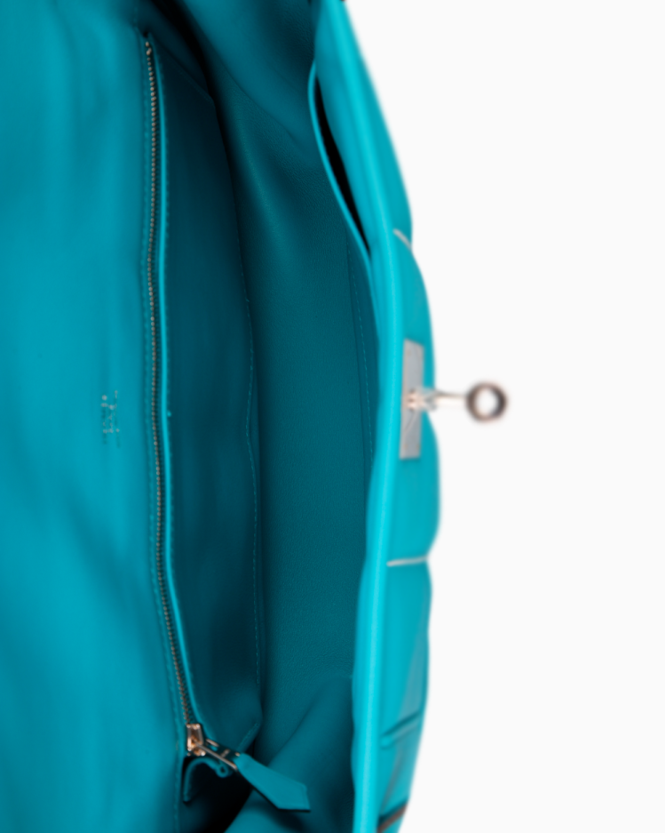 Bolsa Hermès Original Berline 28 Swift Azul Turquesa Feminina