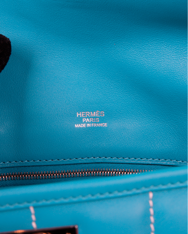 Bolsa Hermès Original Berline 28 Swift Azul Turquesa Feminina