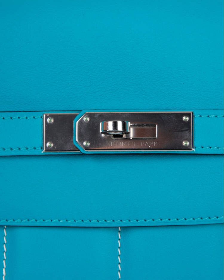 Bolsa Hermès Original Berline 28 Swift Azul Turquesa Feminina