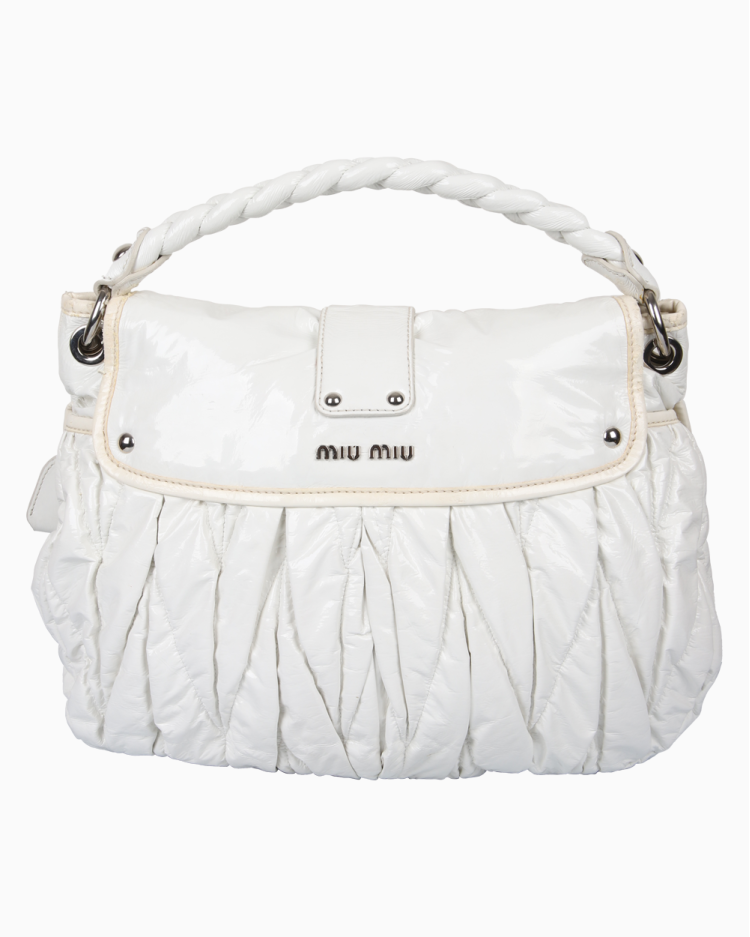 Bolsa Miu Miu Original Couro Branca Feminina
