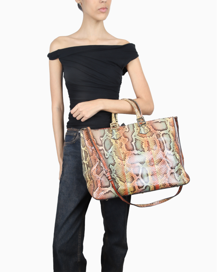Bolsa Fendi Original Python Twins Tote Colorida Feminina
