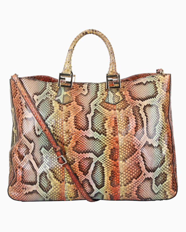 Bolsa Fendi Original Python Twins Tote Colorida Feminina