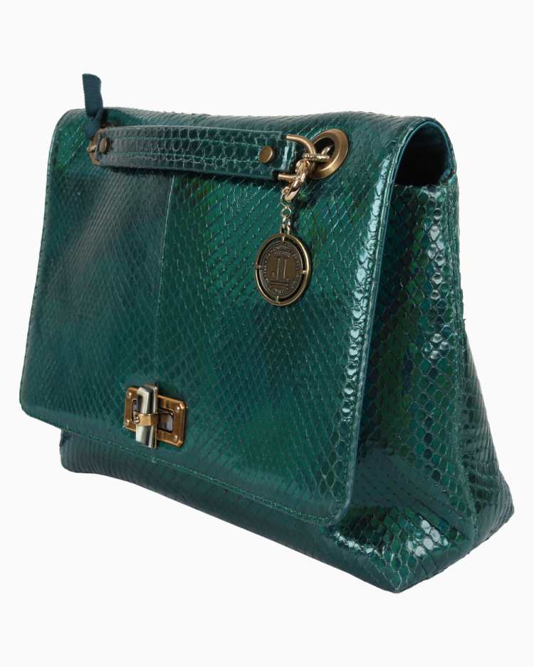 Bolsa Lanvin Happy Flap Python Furta-Cor Verde Feminina