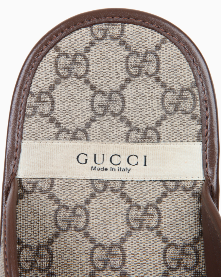 Slide Gucci Original GG Supreme Couro e Canvas Masculino