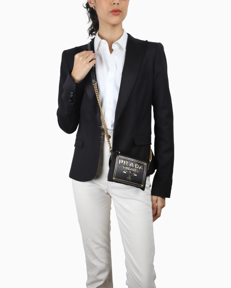 Bolsa Prada Original Mini Messenger Preta Feminina