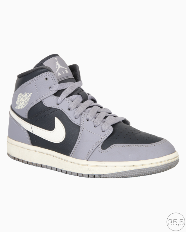 Tênis Nike Air Jordan Original 1 Mid Cinza Feminino