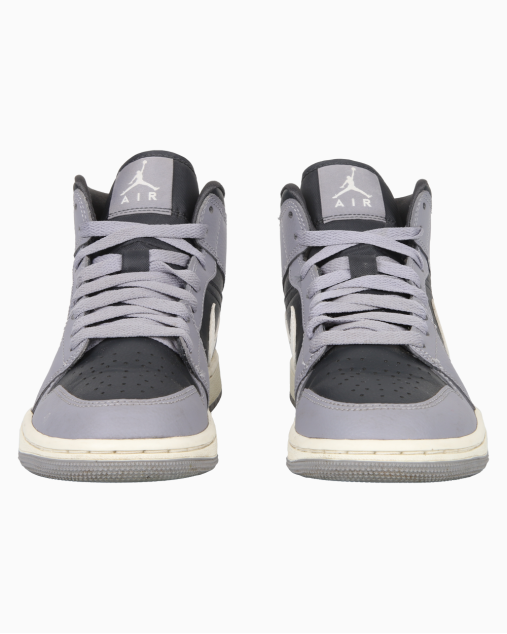Tênis Nike Air Jordan Original 1 Mid Cinza Feminino
