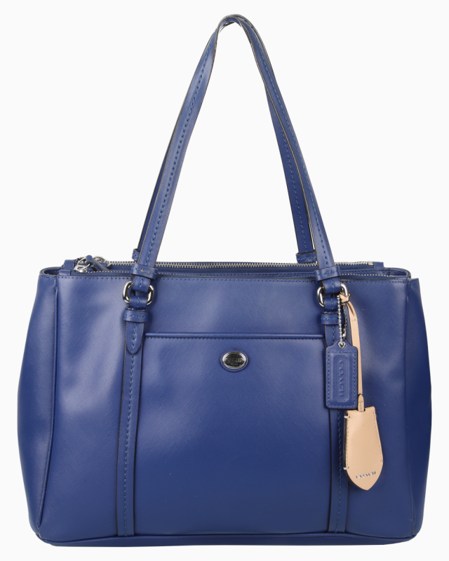 Bolsa Coach Original Tote Couro Azul Feminina