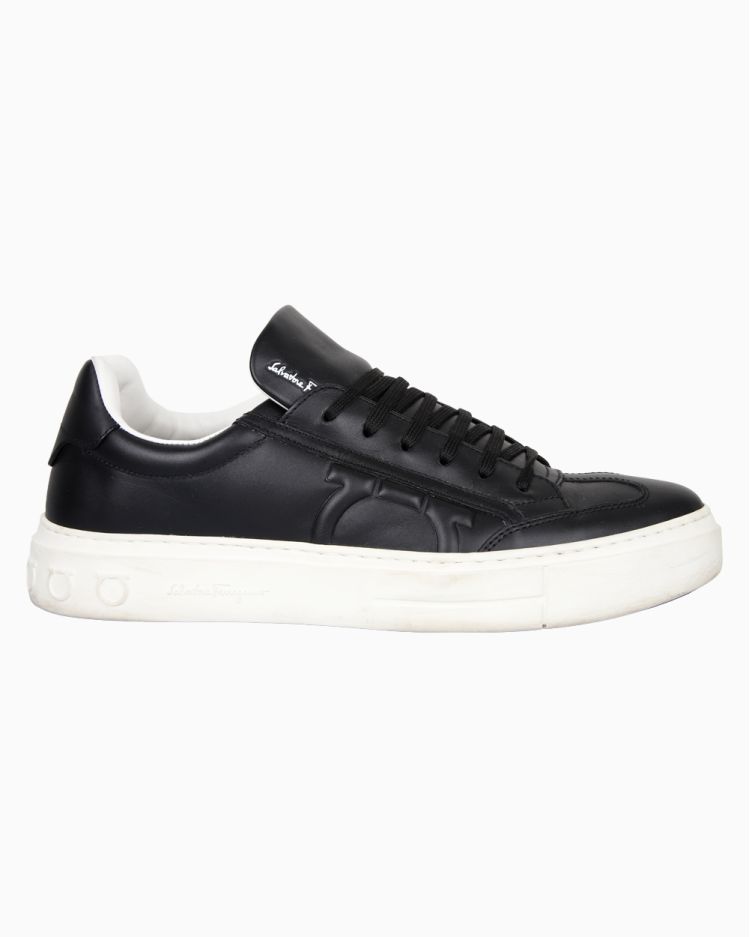 Tênis Ferragamo Original Couro Preto Masculino