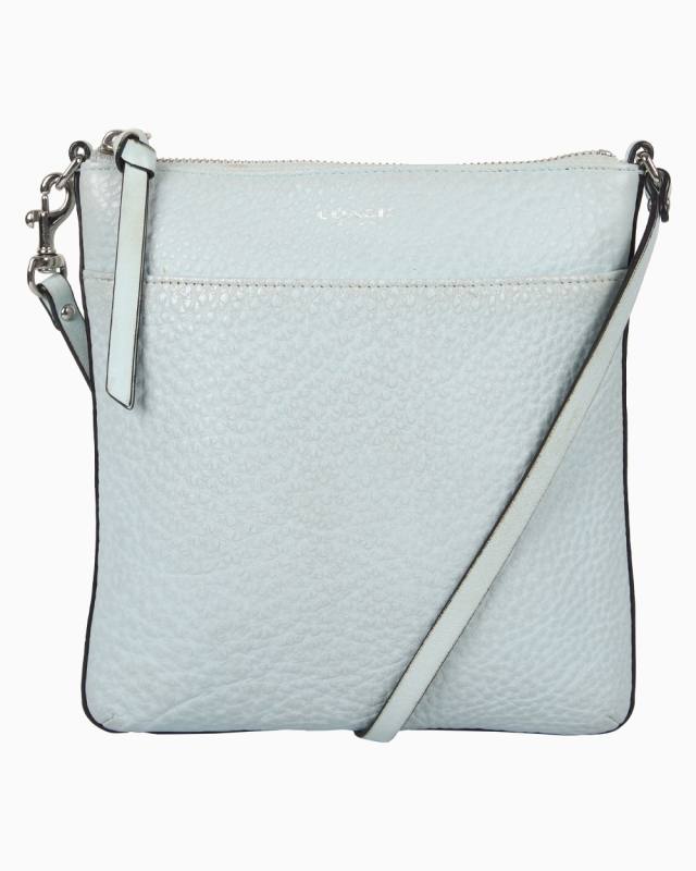 Bolsa Coach Original Messenger Couro Azul Feminina