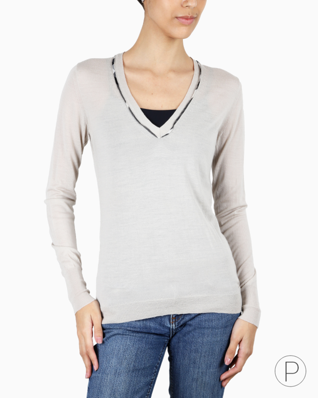 Suéter Burberry Original Lã Bege Feminino