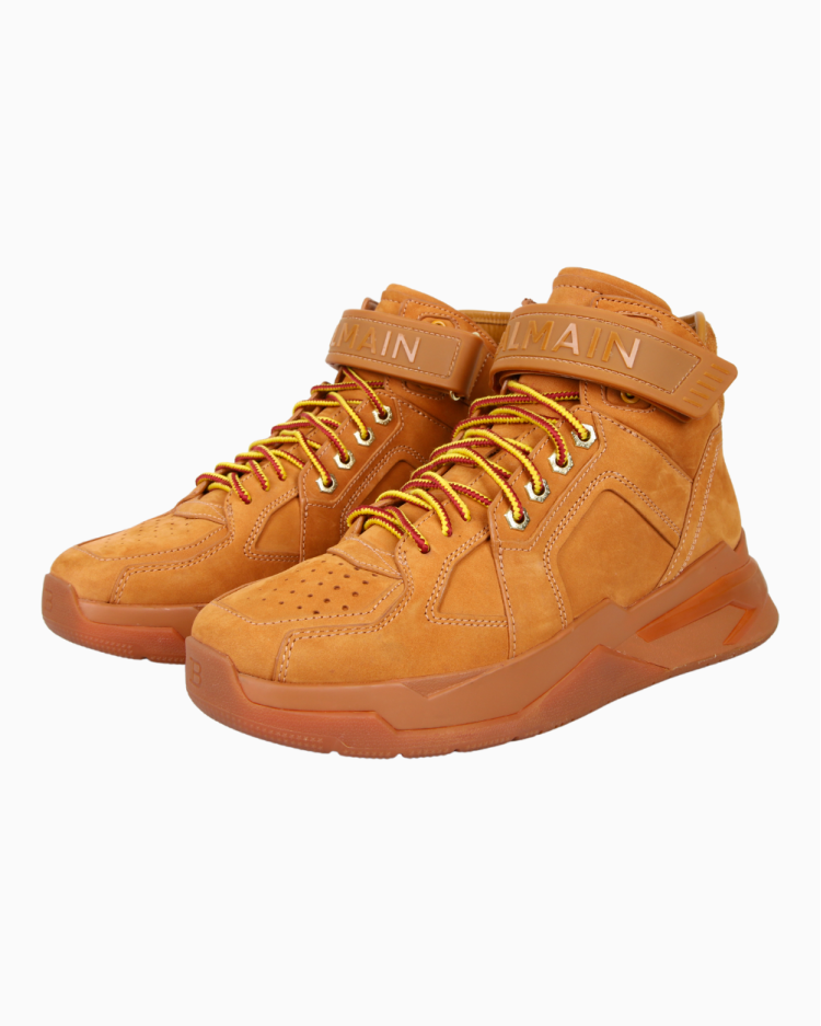 Tênis Balmain Original B-Ball Camurça Caramelo Masculino