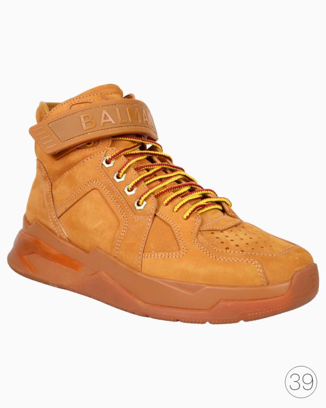 Tênis Balmain Original B-Ball Camurça Caramelo Masculino