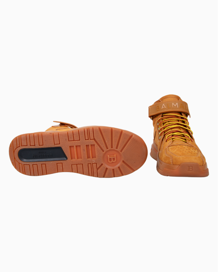 Tênis Balmain Original B-Ball Camurça Caramelo Masculino