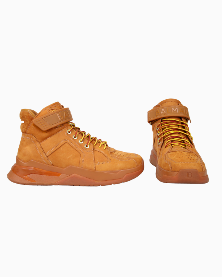 Tênis Balmain Original B-Ball Camurça Caramelo Masculino