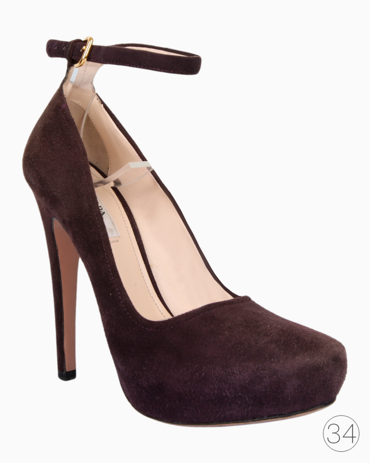 Sapato Prada Original Suede Roxo Feminino