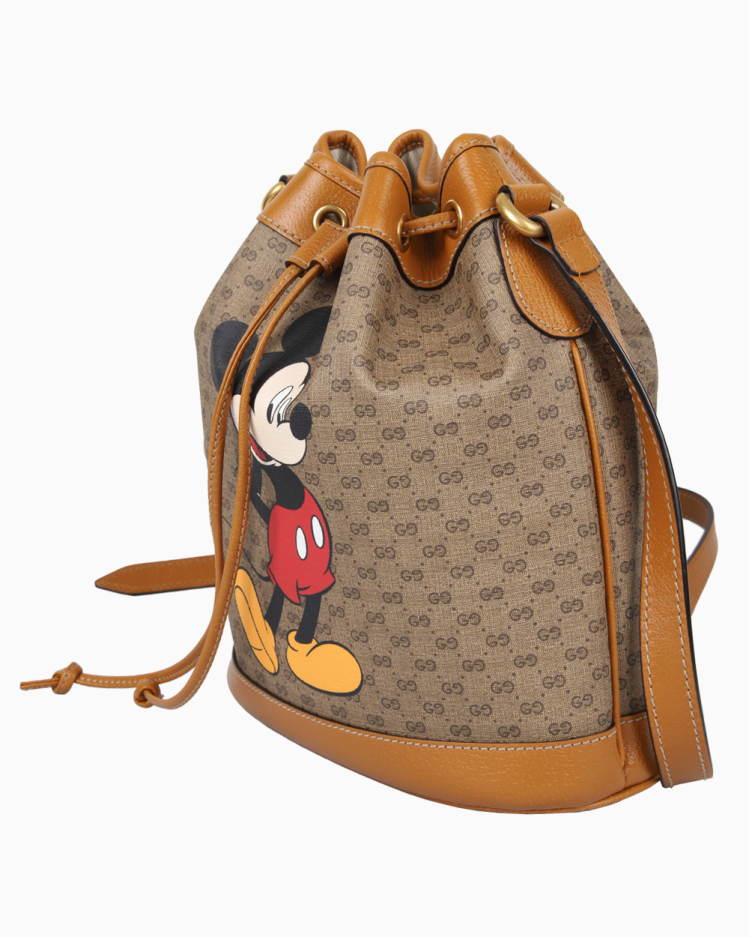 Bolsa Gucci x Disney Original GG Candy Mickey Mouse Bucket Caramelo ...