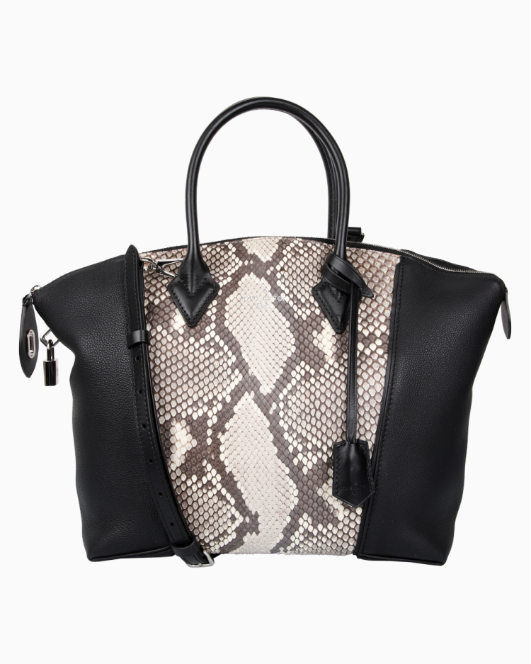Bolsa Louis Vuitton Original Soft Lock It PM Python Preta Feminina