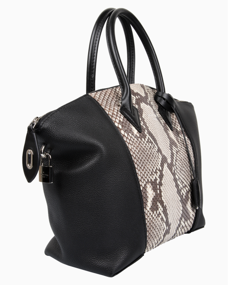 Bolsa Louis Vuitton Original Soft Lock It PM Python Preta Feminina