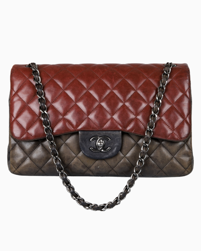 Bolsa Chanel Original Double Flap Tri-Color Feminina
