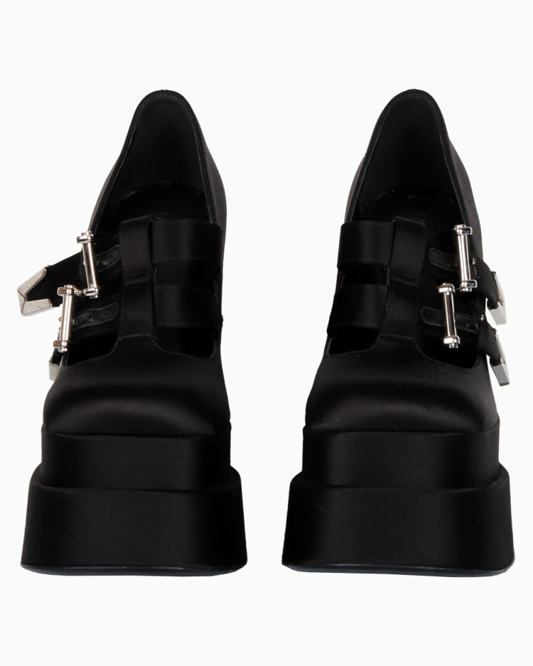 Sapato Versace Original Acetinado Preto Feminino