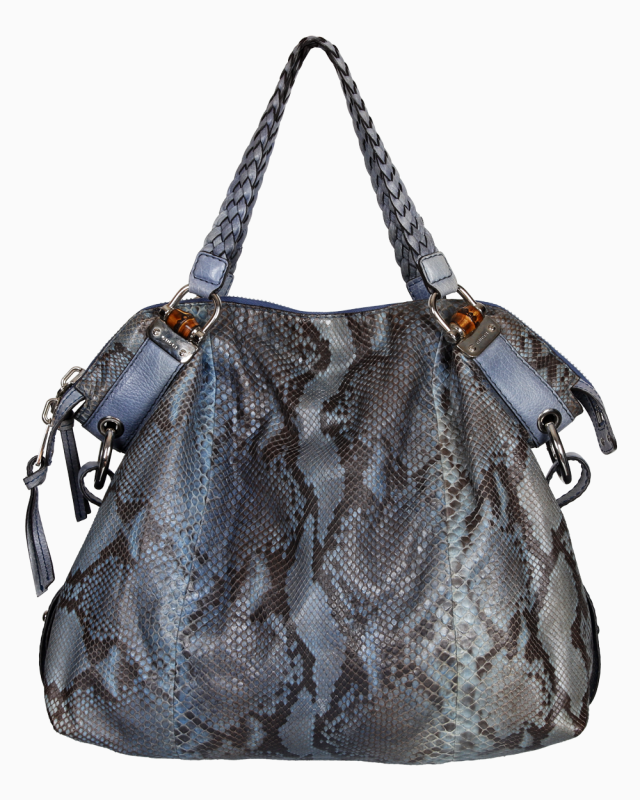 Bolsa Gucci Original Python Bamboo Cinza Feminina