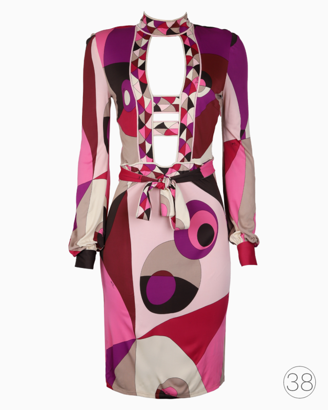 Vestido Emilio Pucci Original Estampa Rosa Feminino