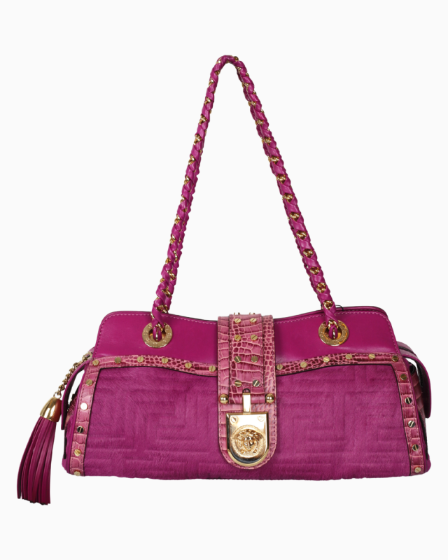 Bolsa Versace Original Couro Rosa Feminina