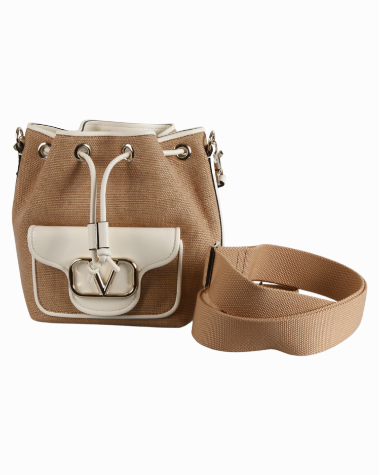 Bolsa Valentino Bucket Locò de Ráfia