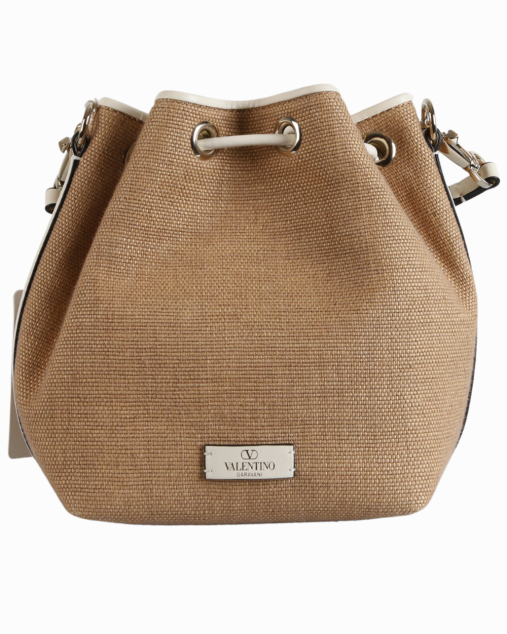 Bolsa Valentino Bucket Locò de Ráfia